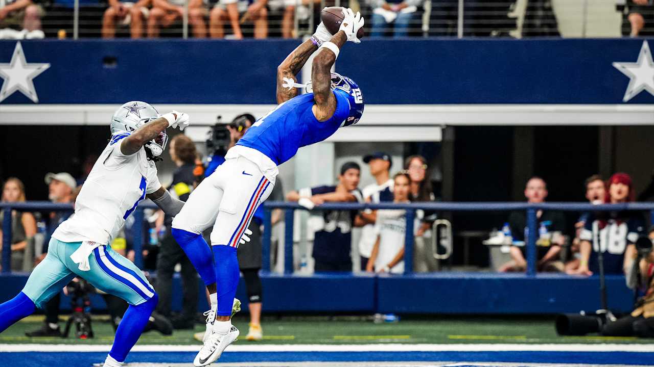 Malik Nabers catches 29-yard TD from Russell Wilson | Giants vs. Cowboys Highlights