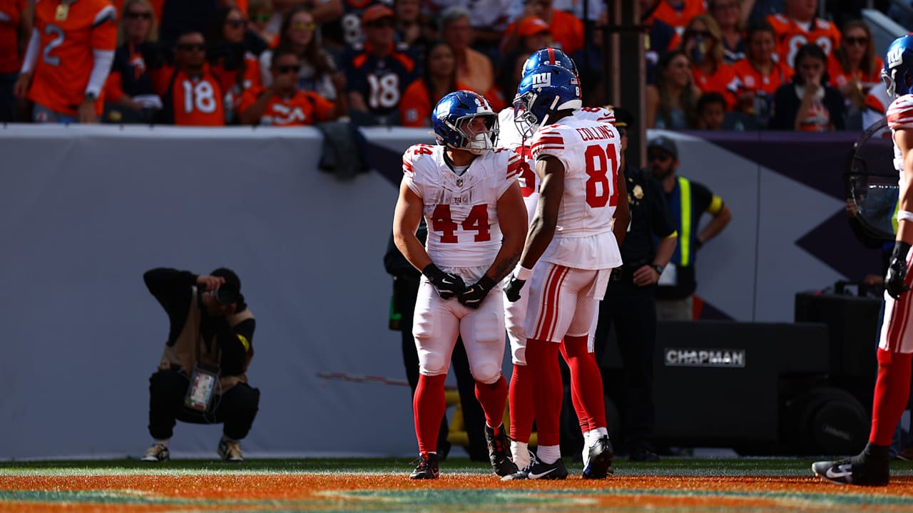 Cam Skattebo catches TD from Jaxson Dart | Giants vs. Broncos Highlights Ca