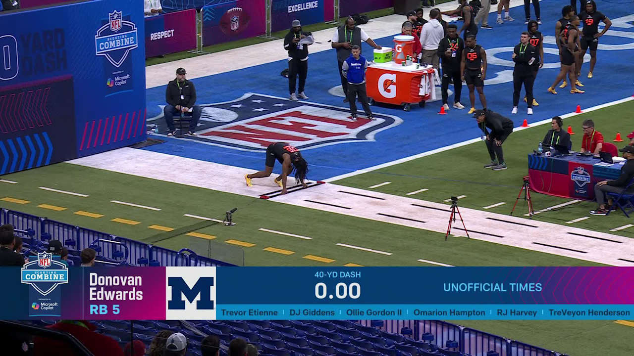 Michigan RB Donovan Edwards 2025 NFL Scouting Combine Workout