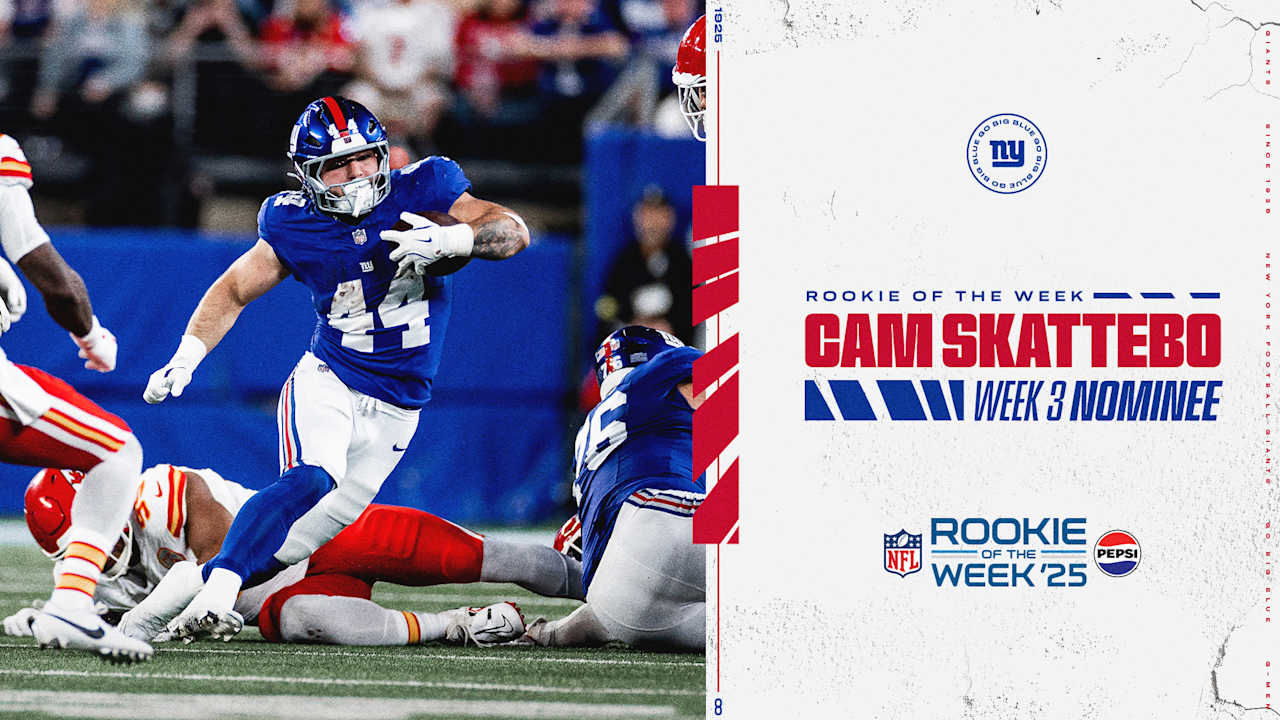Cam Skattebo nominated for Pepsi Rookie of the Week