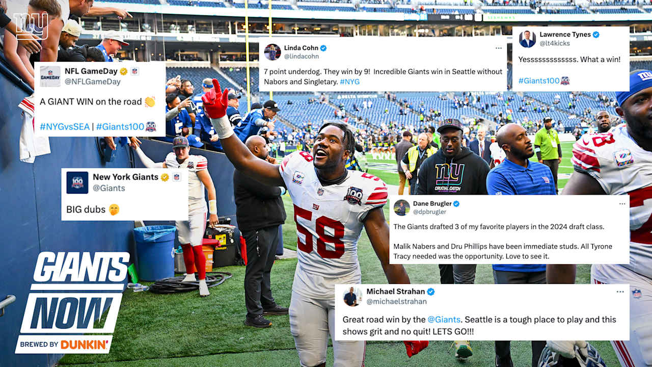 Social media reaction to Giants' win over Seahawks