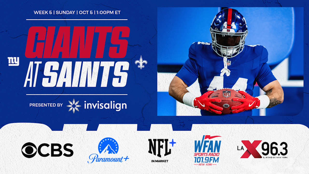 Giants vs. Saints: How to Watch, Listen & Live Stream Week 5
