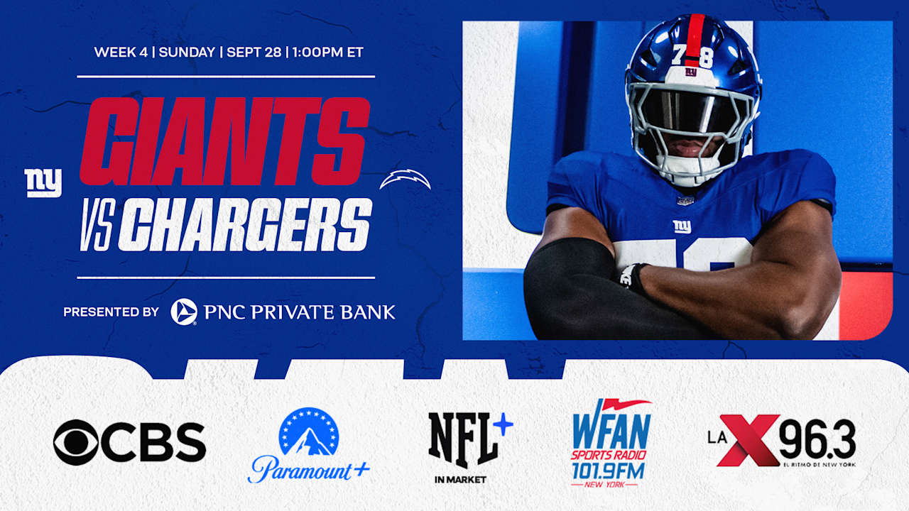Giants vs. Chargers: How to Watch, Listen & Live Stream Week 4
