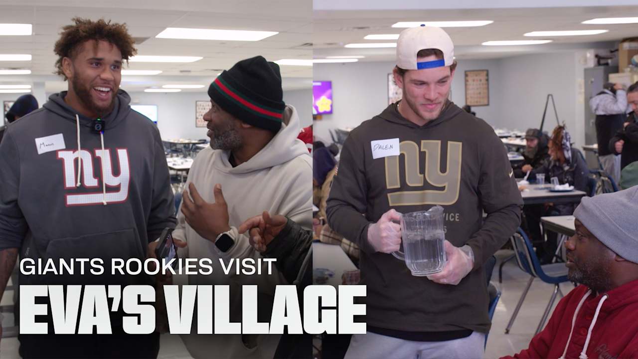 Rookies visit Eva's Village Community Kitchen