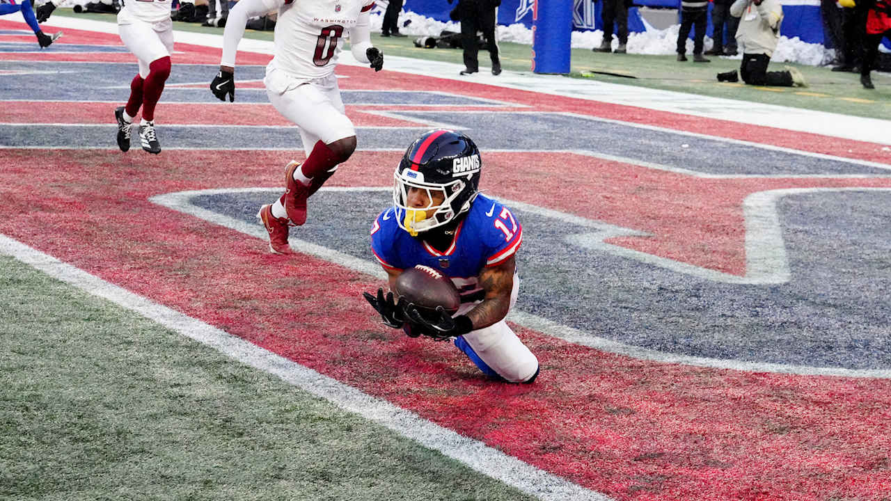 Wan'Dale Robinson grabs 16-yard pass from Jaxson Dart | Giants vs ...