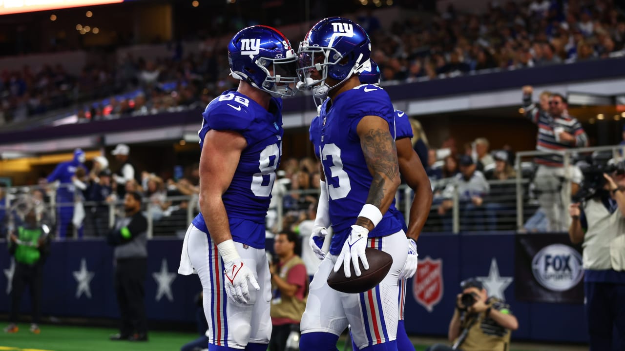 Lawrence Cager wins pylon race for 10-yard TD score | Giants vs ...