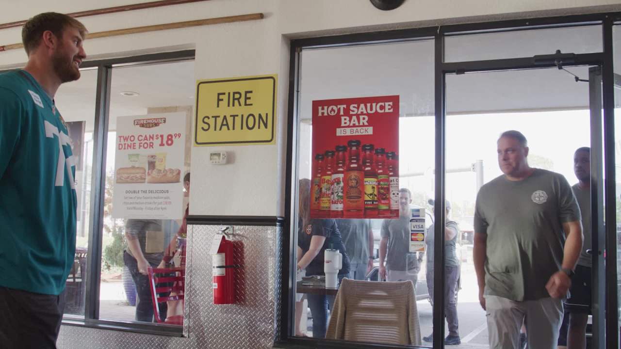 Jaguars' Walker Little Joined Firehouse Subs for A Special Surprise