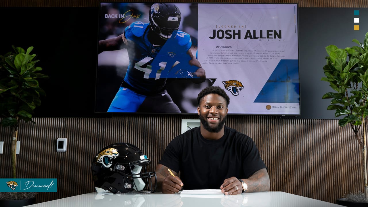 OLB Josh Allen Reacts to Signing a Five-Year Contract with the ...