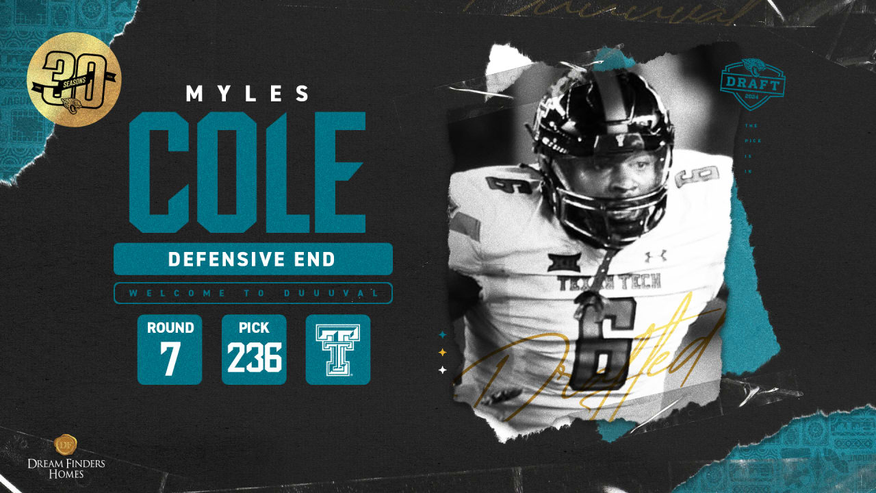 Jaguars Select DE Myles Cole 236 Overall at the 2024 NFL Draft