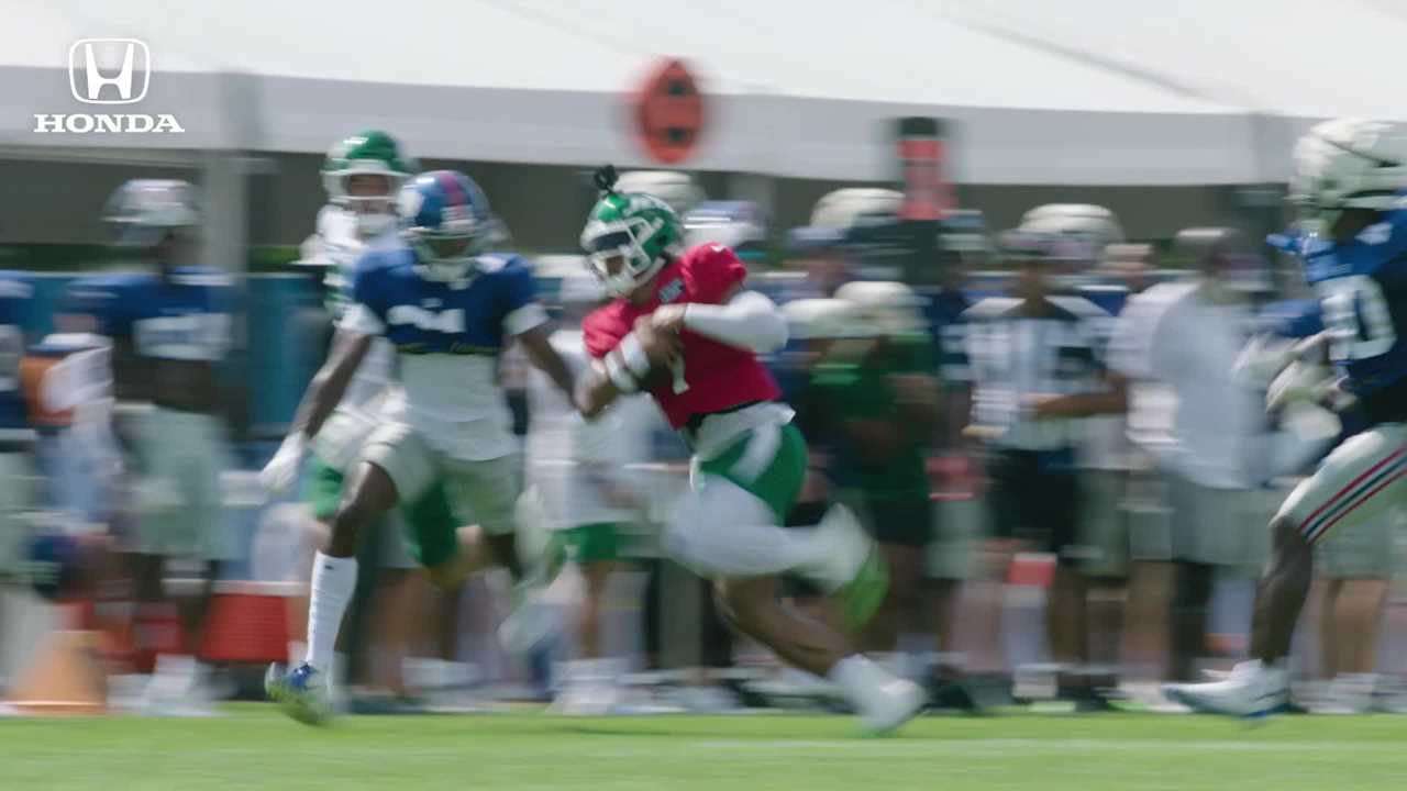 Jets-Giants Practice Highlights | Justin Fields Takes Off For Huge Gain