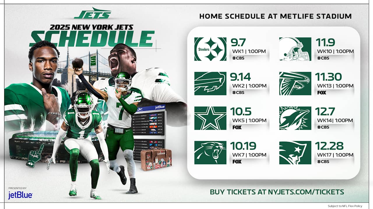 2025 New York Jets Home Schedule: Home Schedule, Tickets and Matchup ...