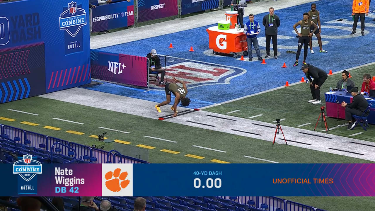 CB Nate Wiggins (Clemson) Runs 4.28-Second 40-Yard Dash at 2024 NFL Combine