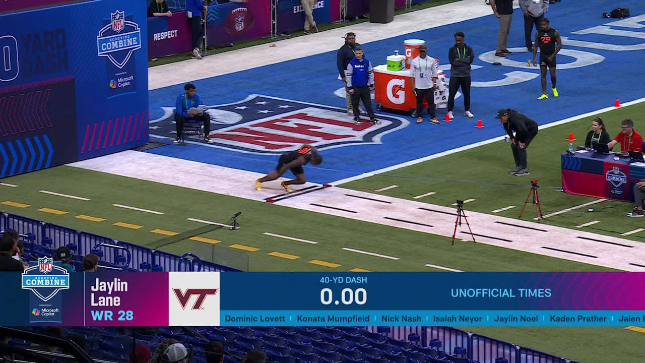 Virginia Tech WR Jaylin Lane Runs 4.34 40-yard Dash