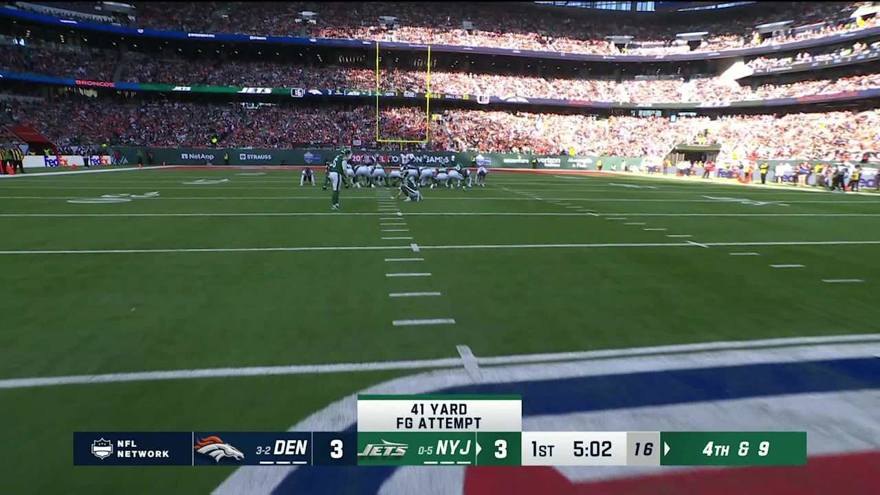 Jets-Broncos Highlight | Nick Folk Nails Second Field Goal of the First ...
