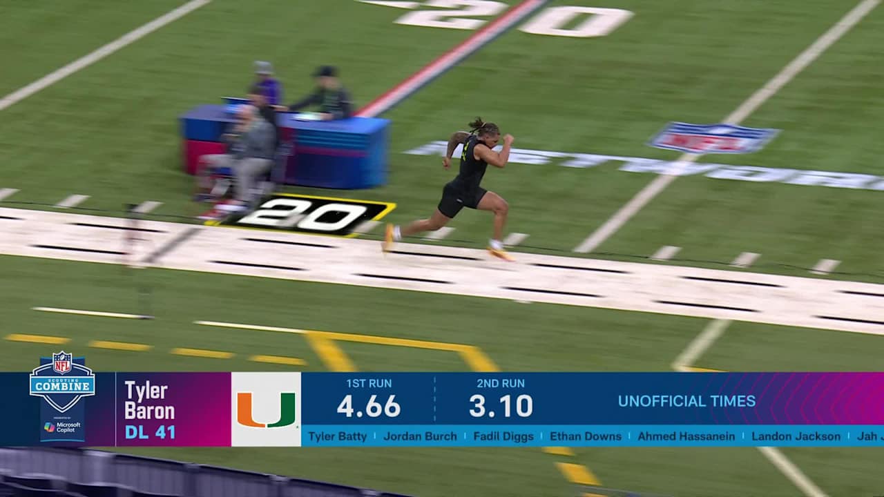 Miami (FL) Tyler Baron Runs 4.62 40-yard Dash