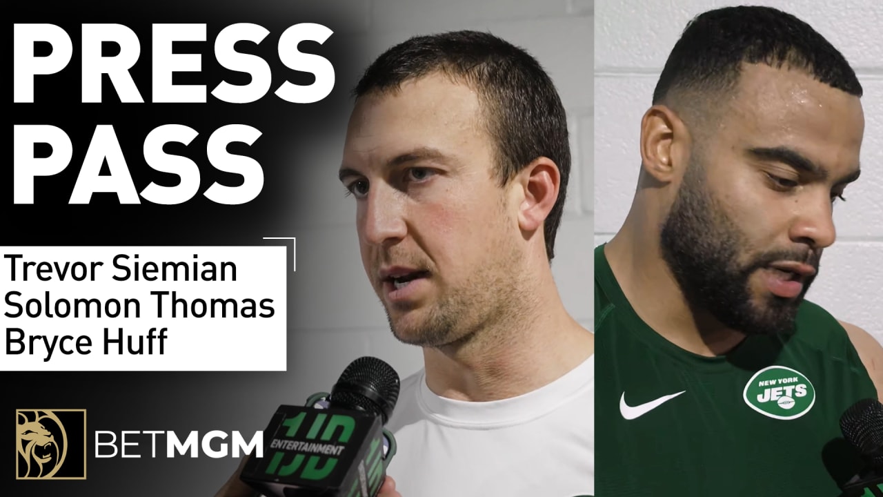 Jets Press Pass | Trevor Siemian, Solomon Thomas & Bryce Huff Postgame ...