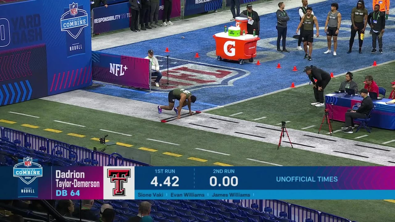S Dadrion Taylor-Demerson (Texas Tech) Runs 4.41-Second 40-Yard Dash ...