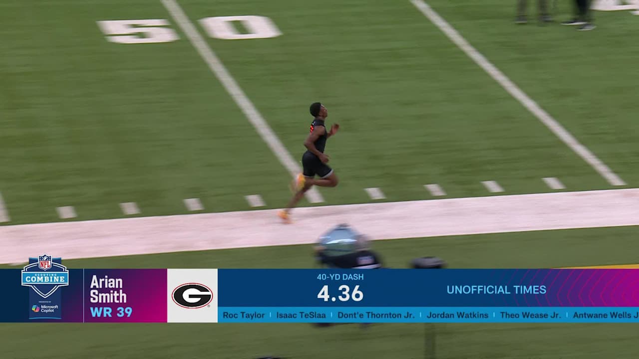 Georgia WR Arian Smith Runs 4.36 40-yard Dash