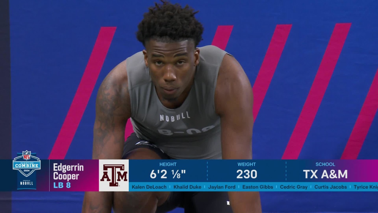 LB Edgerrin Cooper (Texas A&M) Runs 4.51-Second 40-Yard Dash at 2024 ...