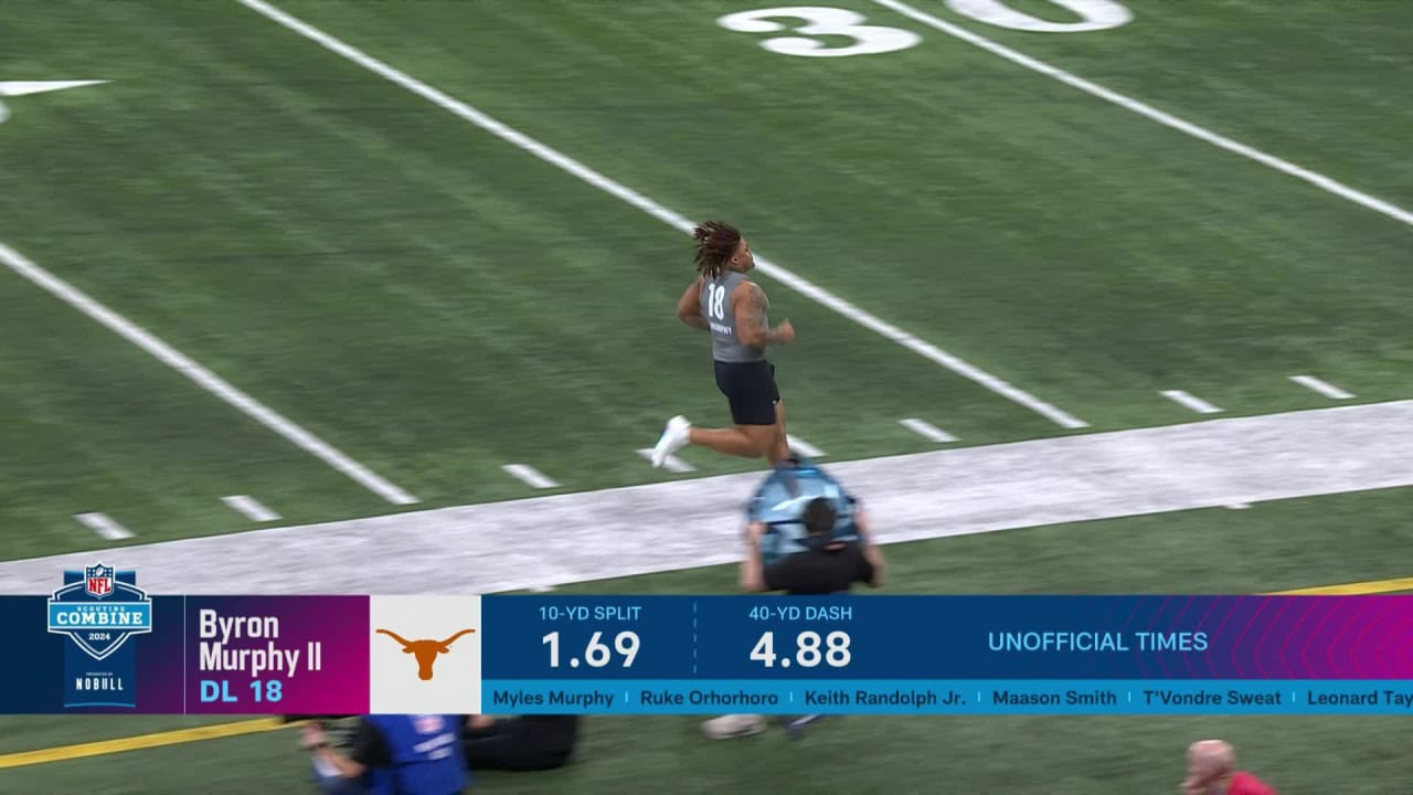 DL Byron Murphy II (Texas) Runs 4.87-Second 40-Yard Dash at 2024 NFL ...
