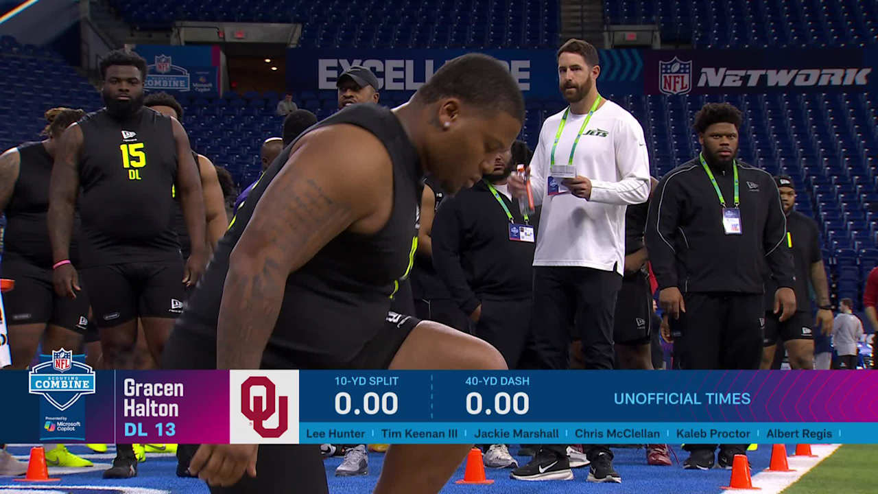 Oklahoma DT Gracen Halton Run 4.82 40-Yard Dash