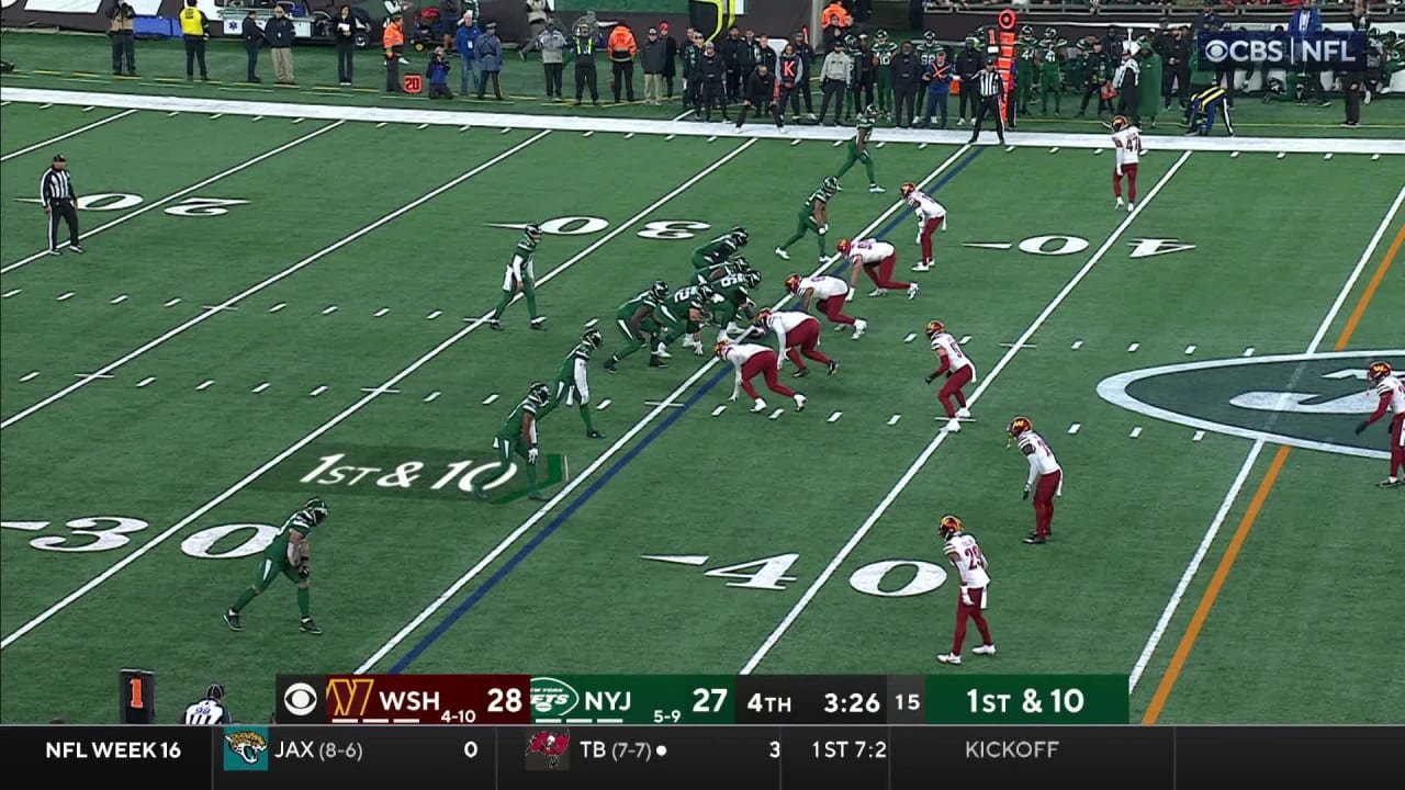 Highlight | Garrett Wilson Escapes the Commanders Defense for an 11 ...
