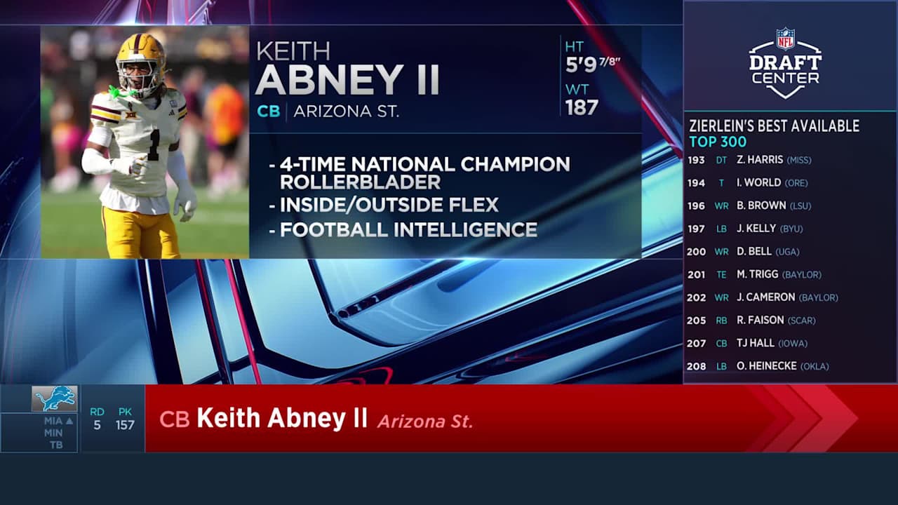 Lions select Keith Abney II with No. 157 pick in 2026 draft