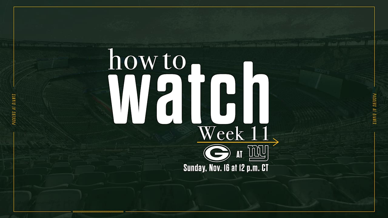 Packers vs. Giants | How to watch, stream & listen | Week 11