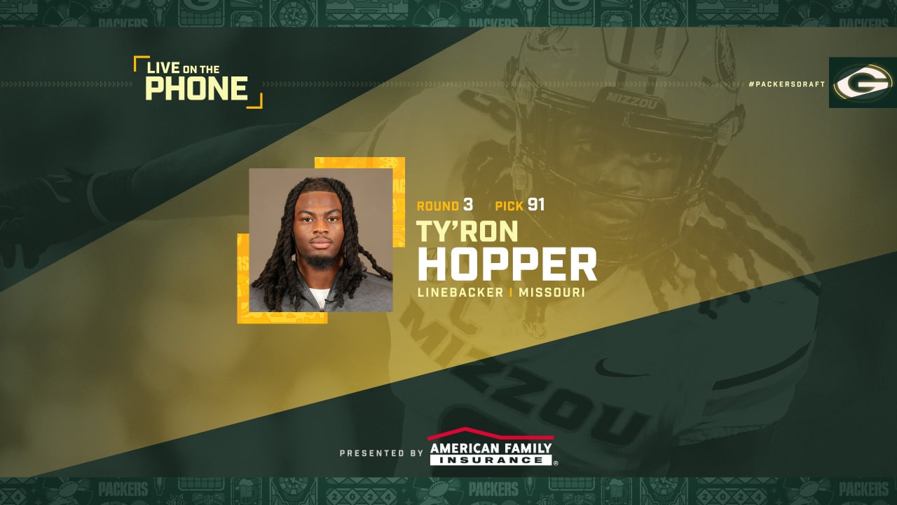 Ty'Ron Hopper knew the Packers had interest | 2024 NFL Draft