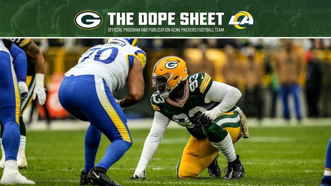 Dope Sheet: Packers head west to take on the Los Angeles Rams