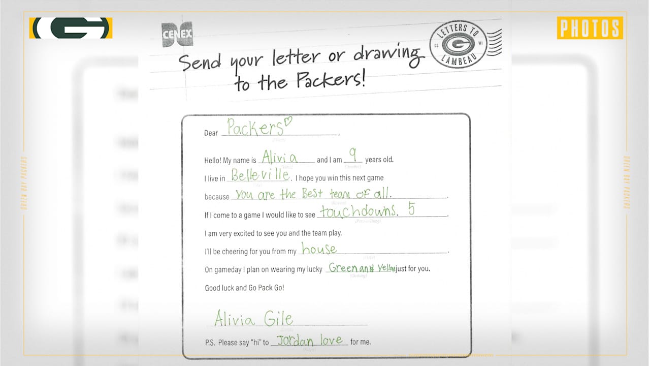 Packers receive letters from kids ahead of NFC Wild Card playoff vs. Bears
