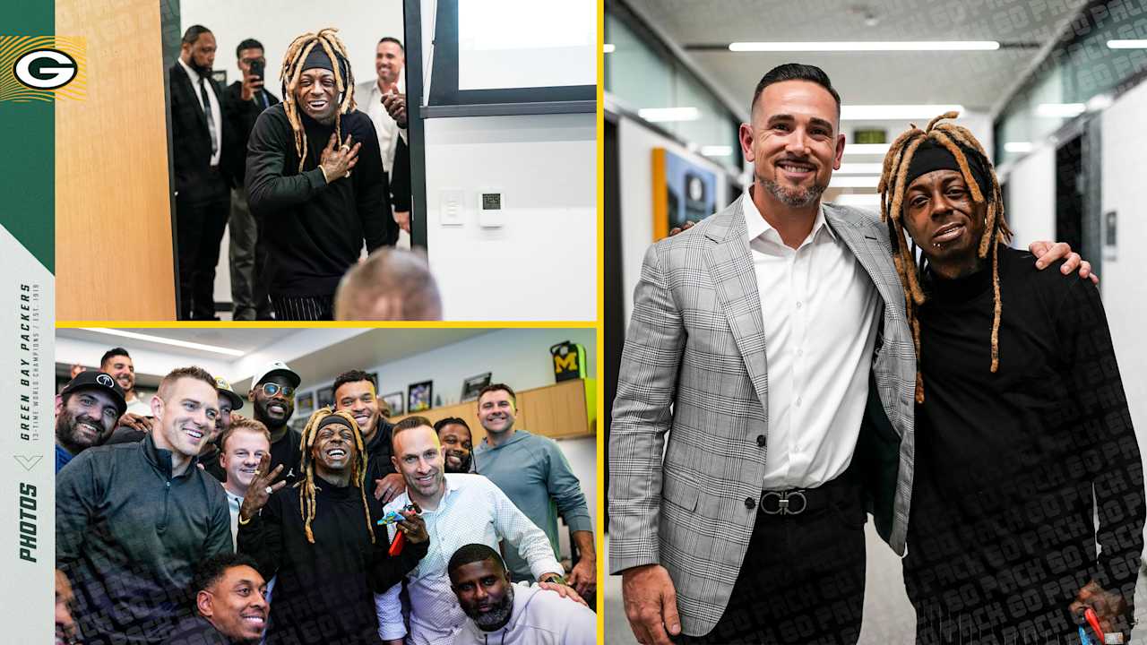 Photos: Lil Wayne visits Packers at Lambeau Field