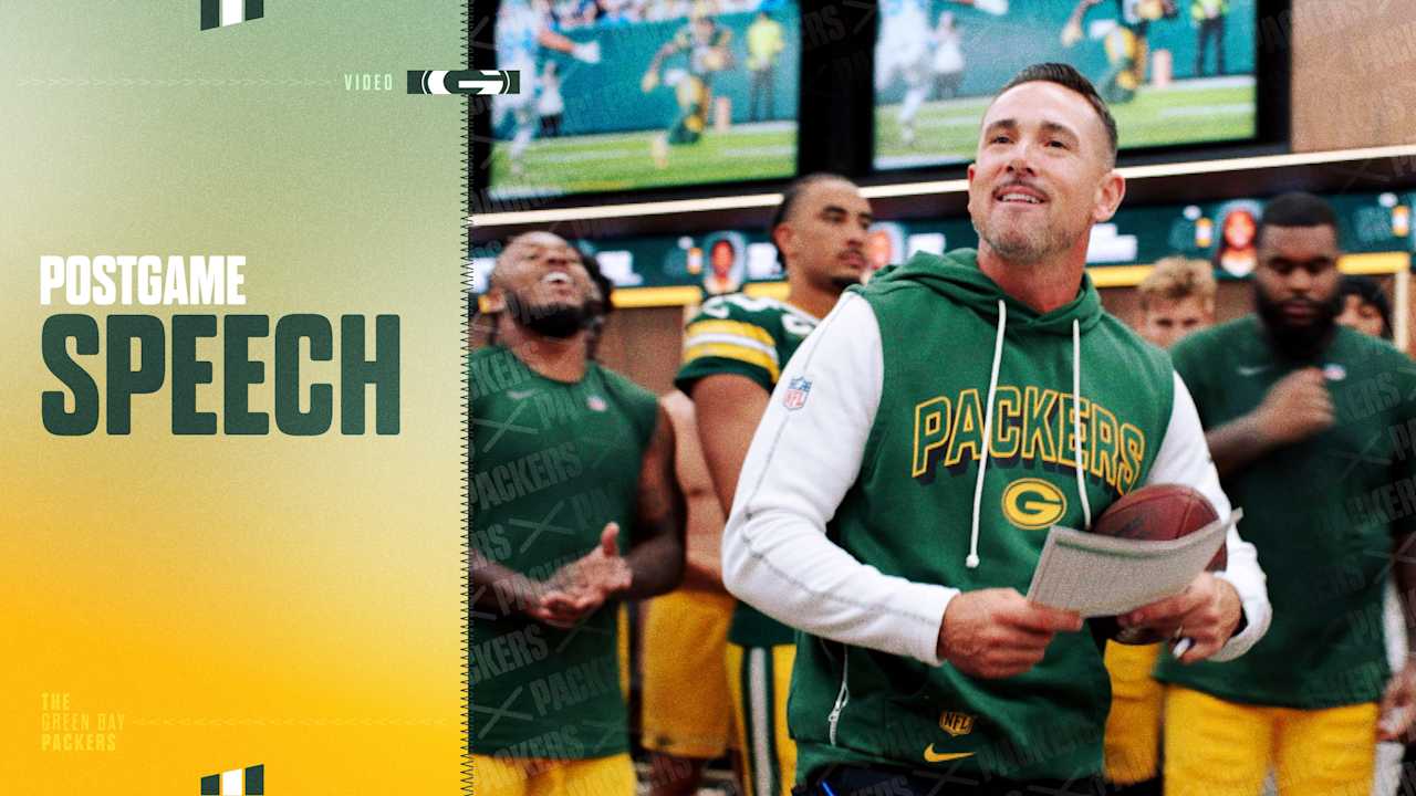 Postgame speech: Packers celebrate 27-13 win over Lions