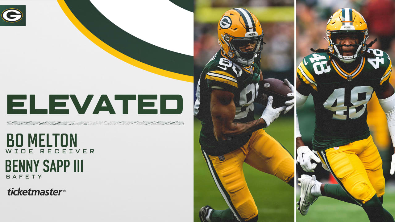 Packers elevate WR Bo Melton and S Benny Sapp III for gameday