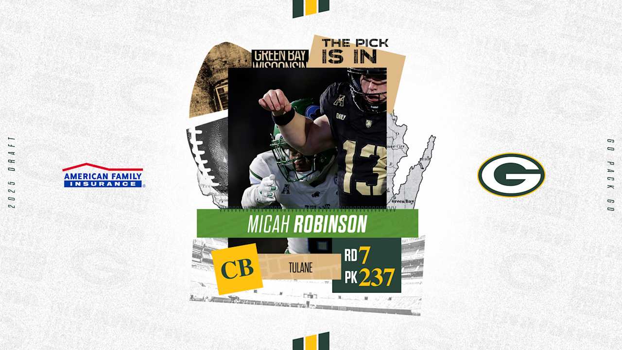 2025 NFL Draft: Packers select Tulane CB Micah Robinson in 7th round, No. 237 overall