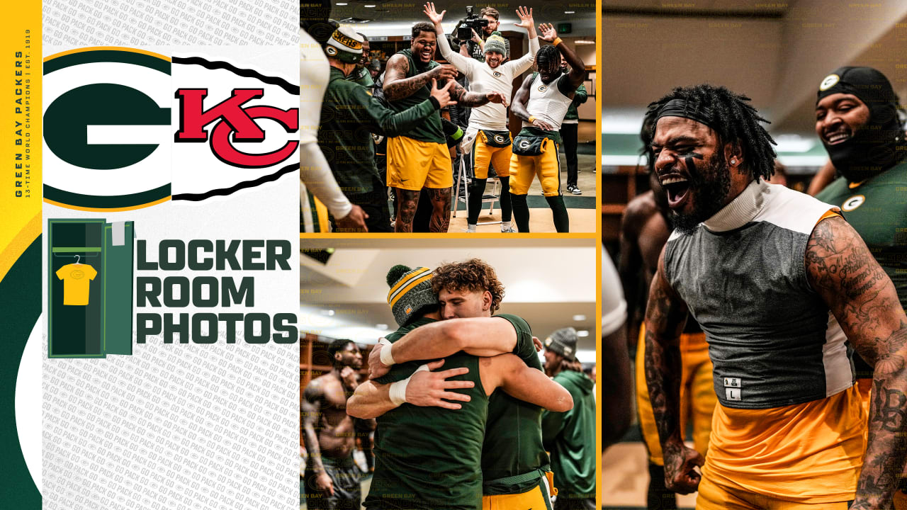 Photos: Take a look inside the Packers' locker room post-win