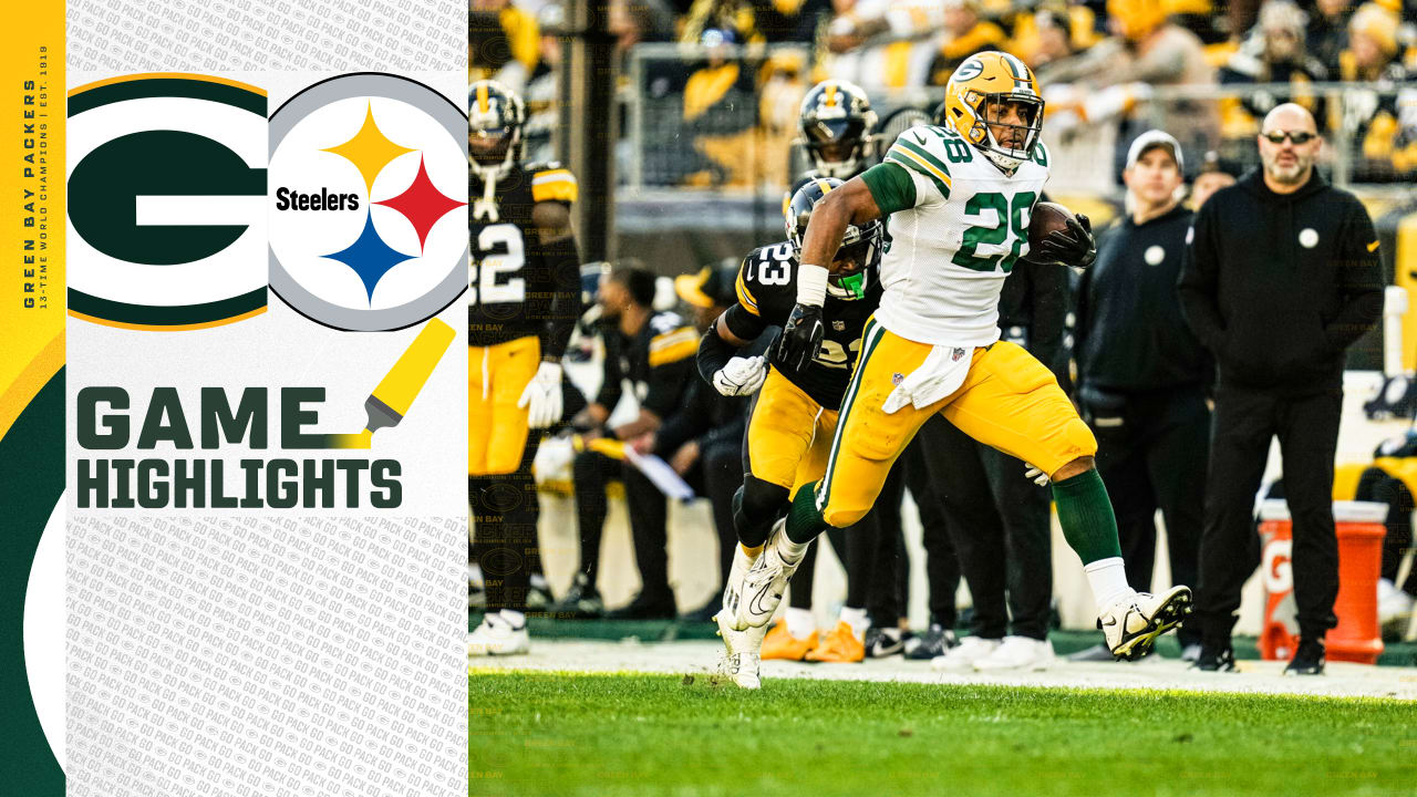 AJ Dillon breaks 40-yard run up the sideline | Packers vs. Steelers