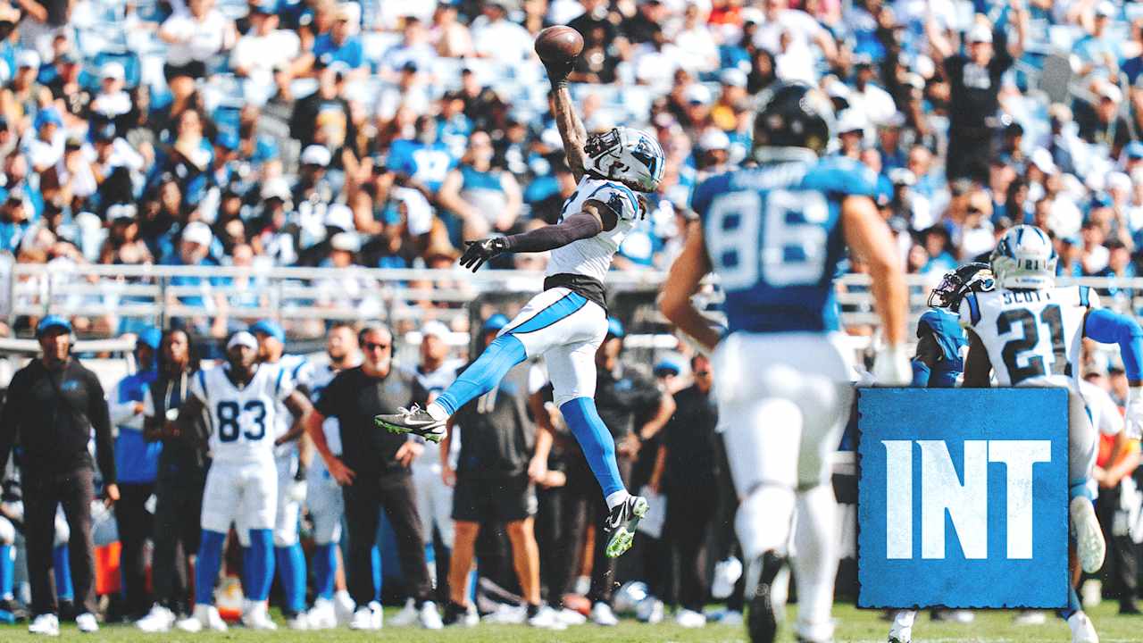 Must-See: Jaycee Horn intercepts Trevor Lawrence deep pass to Travis Hunter