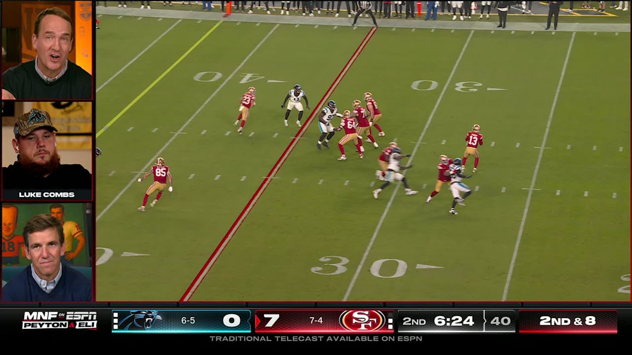 Peyton and Eli Manning break down Jaycee Horn's second INT of the game ...