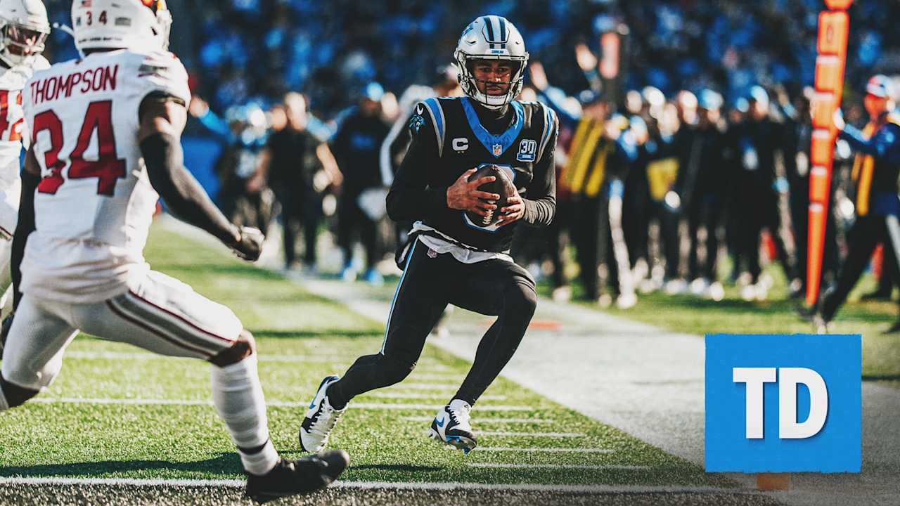 Bryce Young weaves inside pylon on 23-yard TD run vs. Cardinals