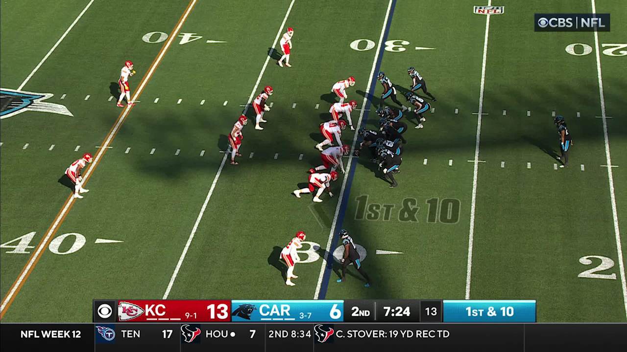 Jonathon Brooks' first NFL carry goes for 3 yards