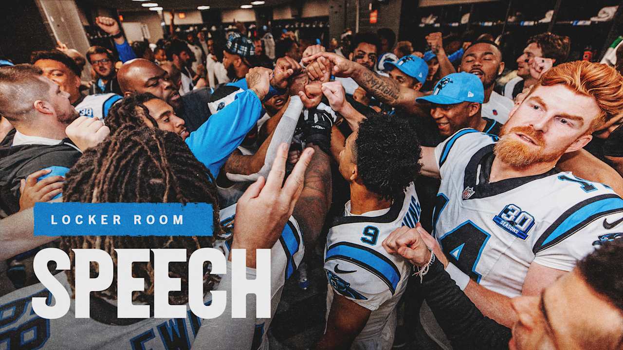 Dave Canales' emotional locker room speech after Panthers' season finale