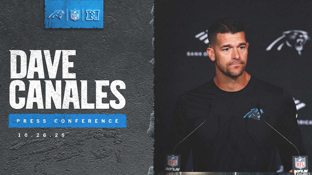 Dave Canales addresses the media after Bills game