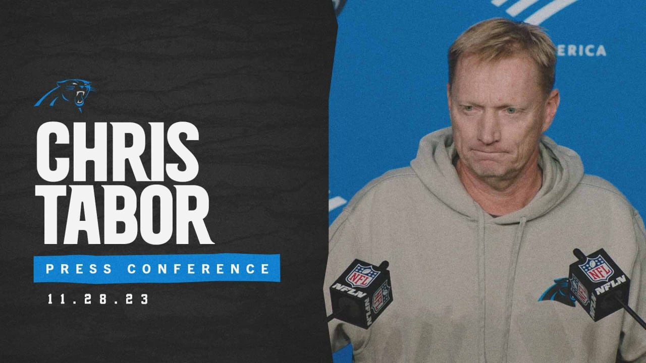 Chris Tabor addresses the media as interim head coach