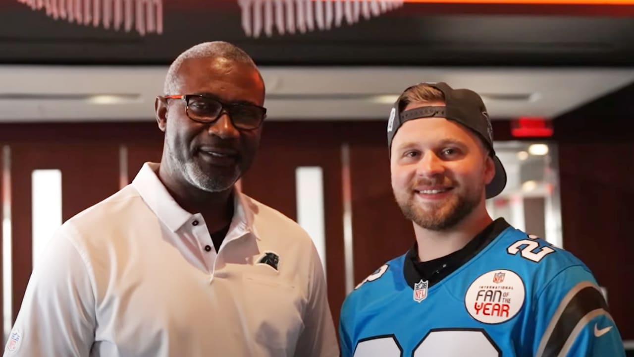 Panthers International Fan Of The Year Meets Muhsin Muhammad at NFL Draft