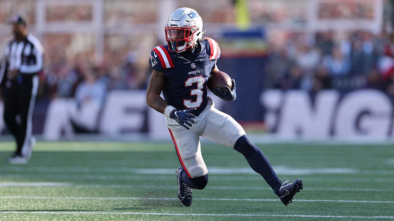 Demario Douglas finds open space on shallow cross route for a 28-yard gain