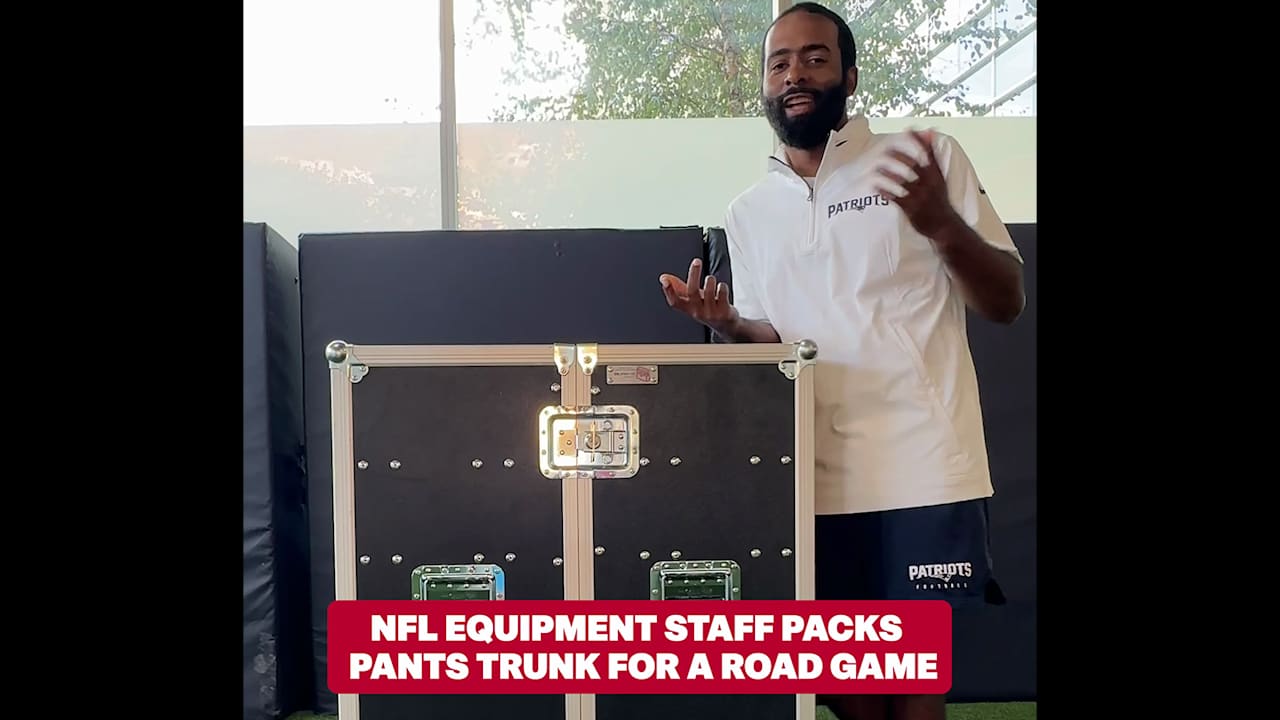 Patriots Equipment Staff Packs Pants Trunk for Sunday's Saints Game