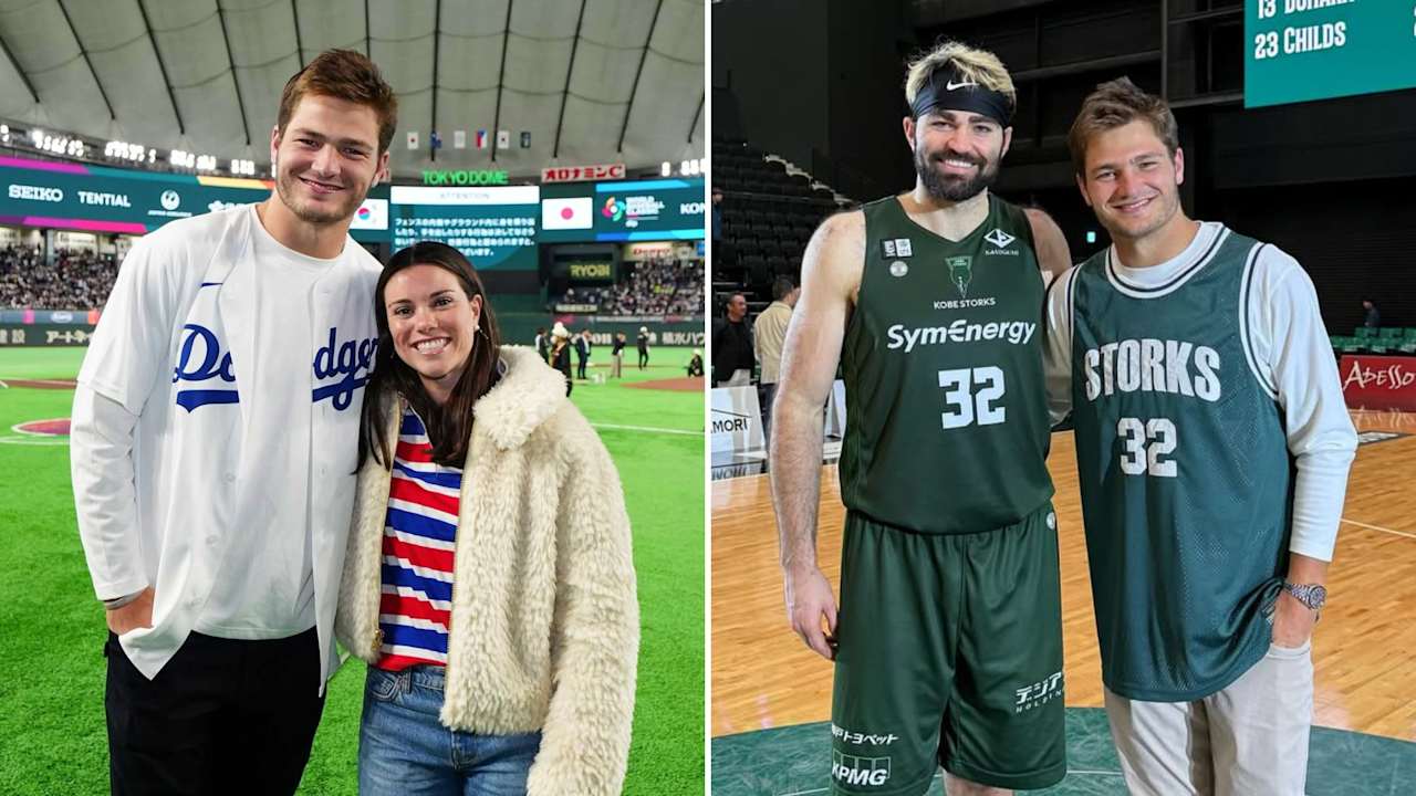 Drake Maye attends World Baseball Classic and brother Luke’s basketball ...