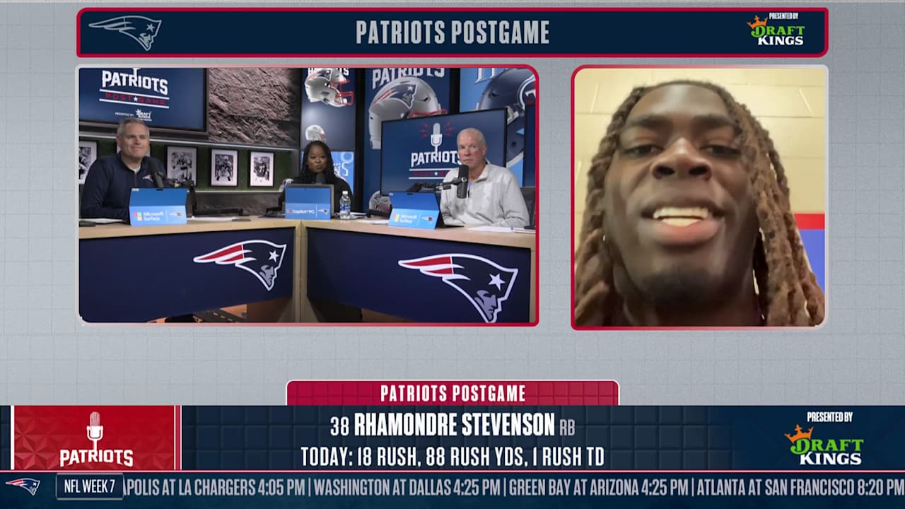 Rhamondre Stevenson Joins the Patriots Postgame Show