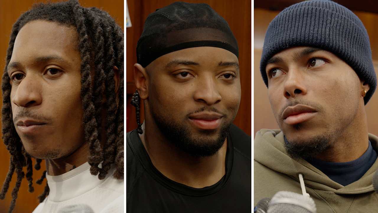 Marcus Jones, Kyle Williams & Anfernee Jennings Address the Media ...